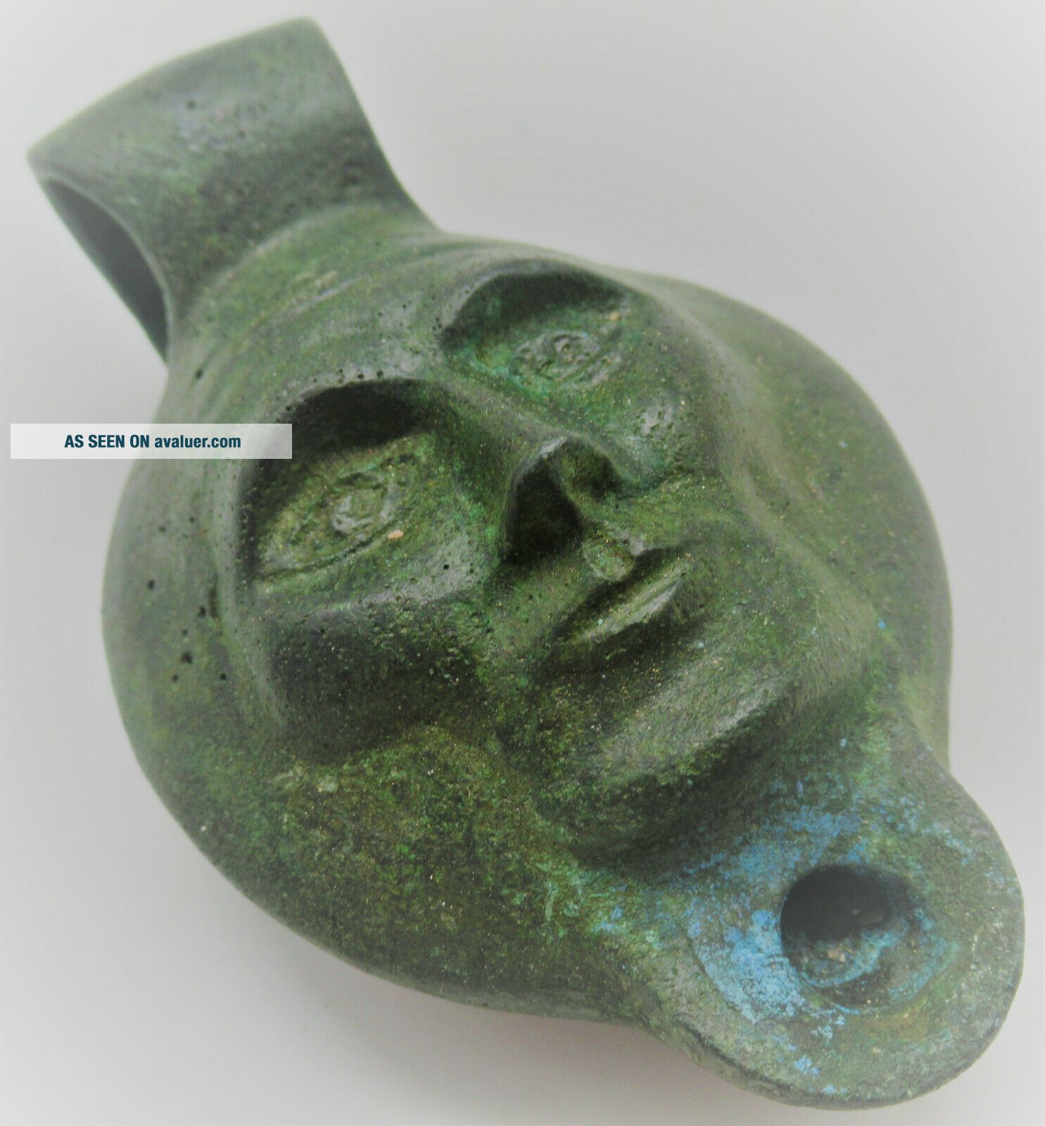 FINEST CIRCA 200 - 300AD ANCIENT ROMAN BRONZE OIL LAMP WITH MALE FACE ...