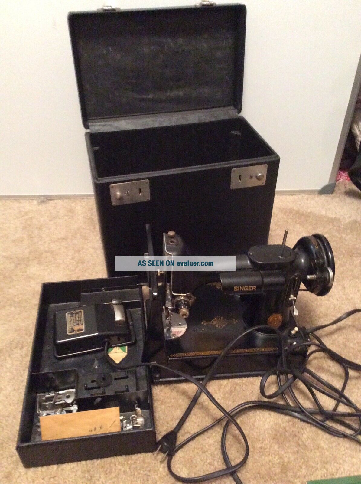 Vintage Singer Portable Electric Sewing Machine 221 - 1 | #6808181
