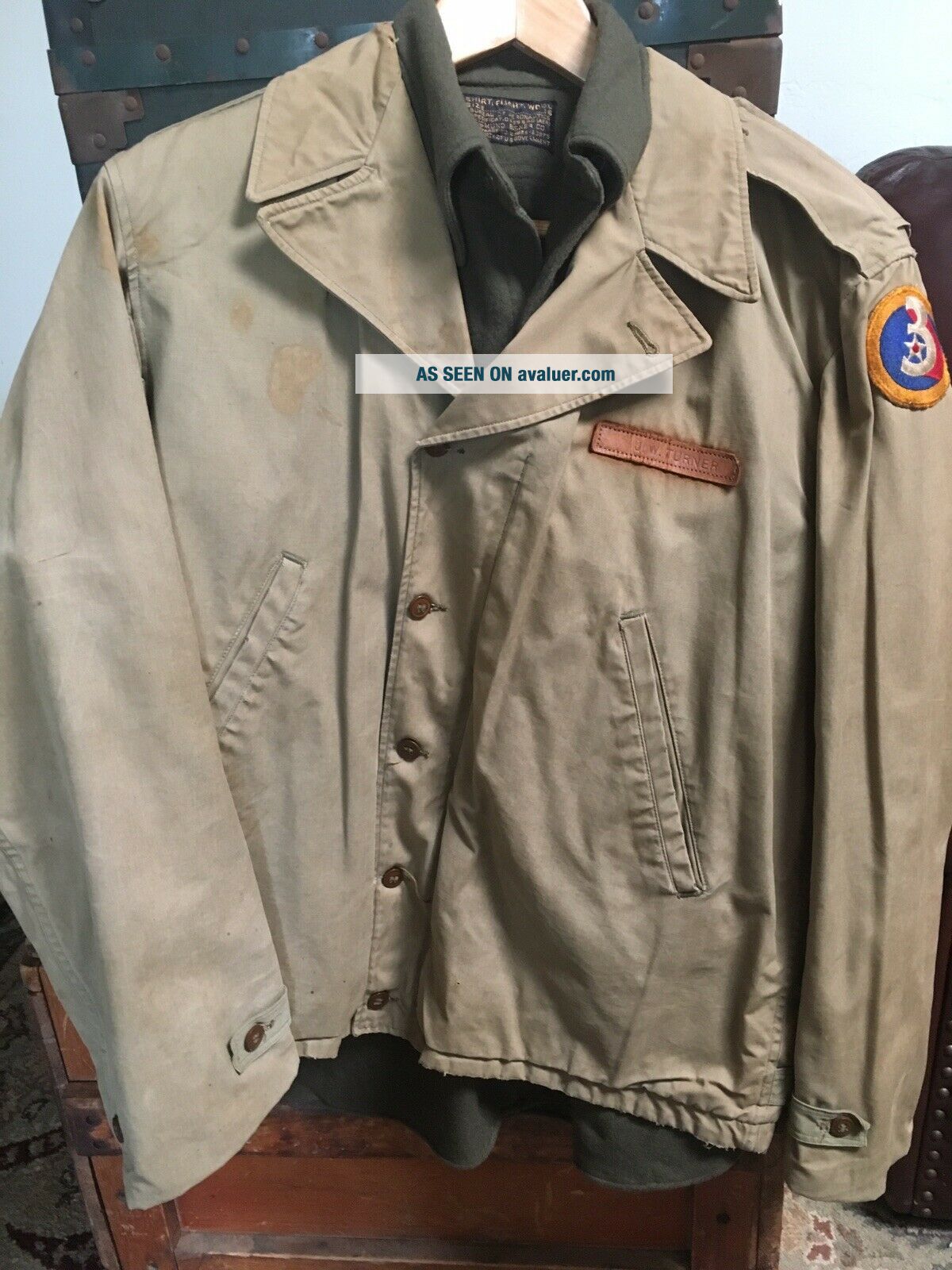 Vintage 1940s 3rd AAF; Early WWII Sz 38 M41 Field Jacket W/Leather ID ...
