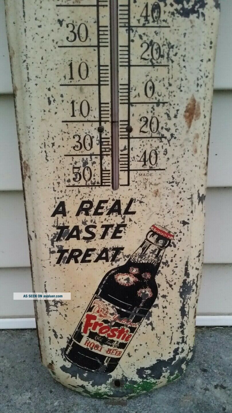 Vintage 1948 Frostie Root Beer Thermometer Sign | #6838223