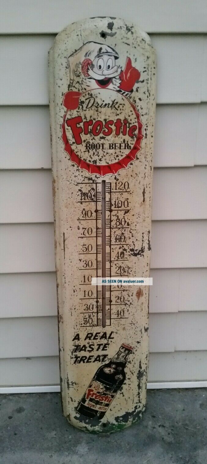 Vintage 1948 Frostie Root Beer Thermometer Sign | #6838223
