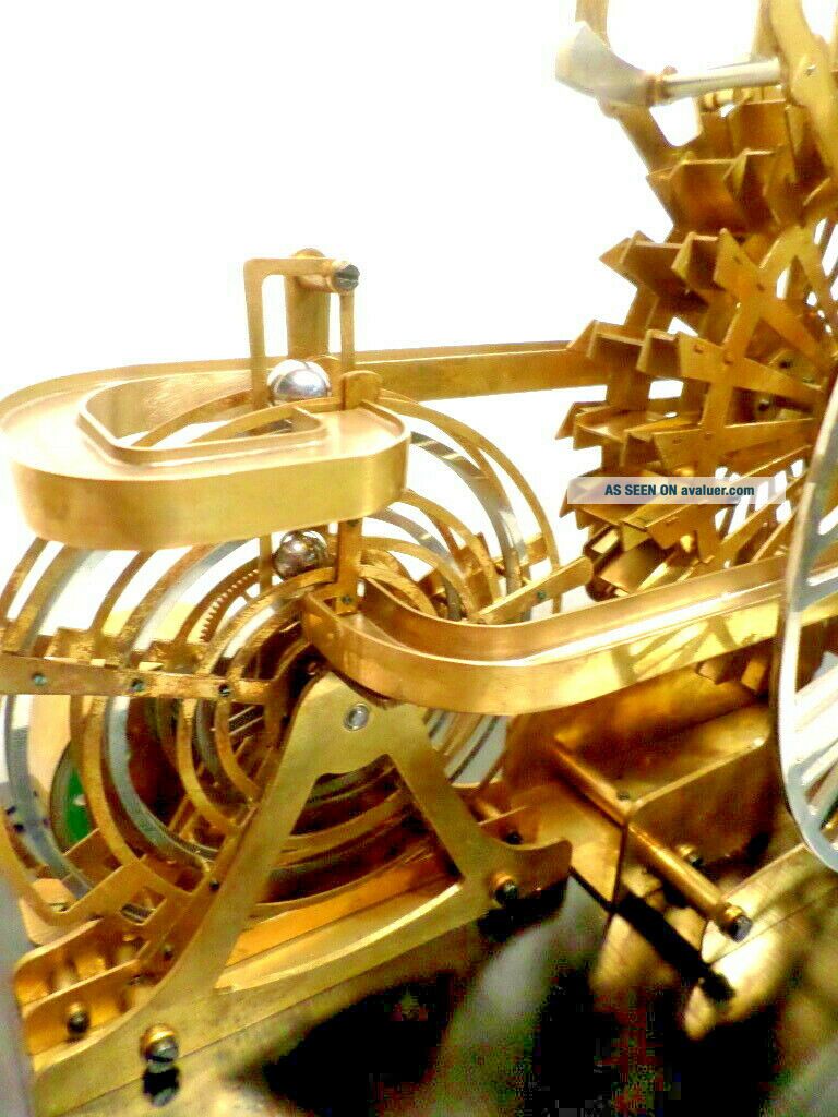 RARE Animated 3 Ball SPIRAL COLUMN FERRIS WHEEL SKELETON CLOCK | #6837268