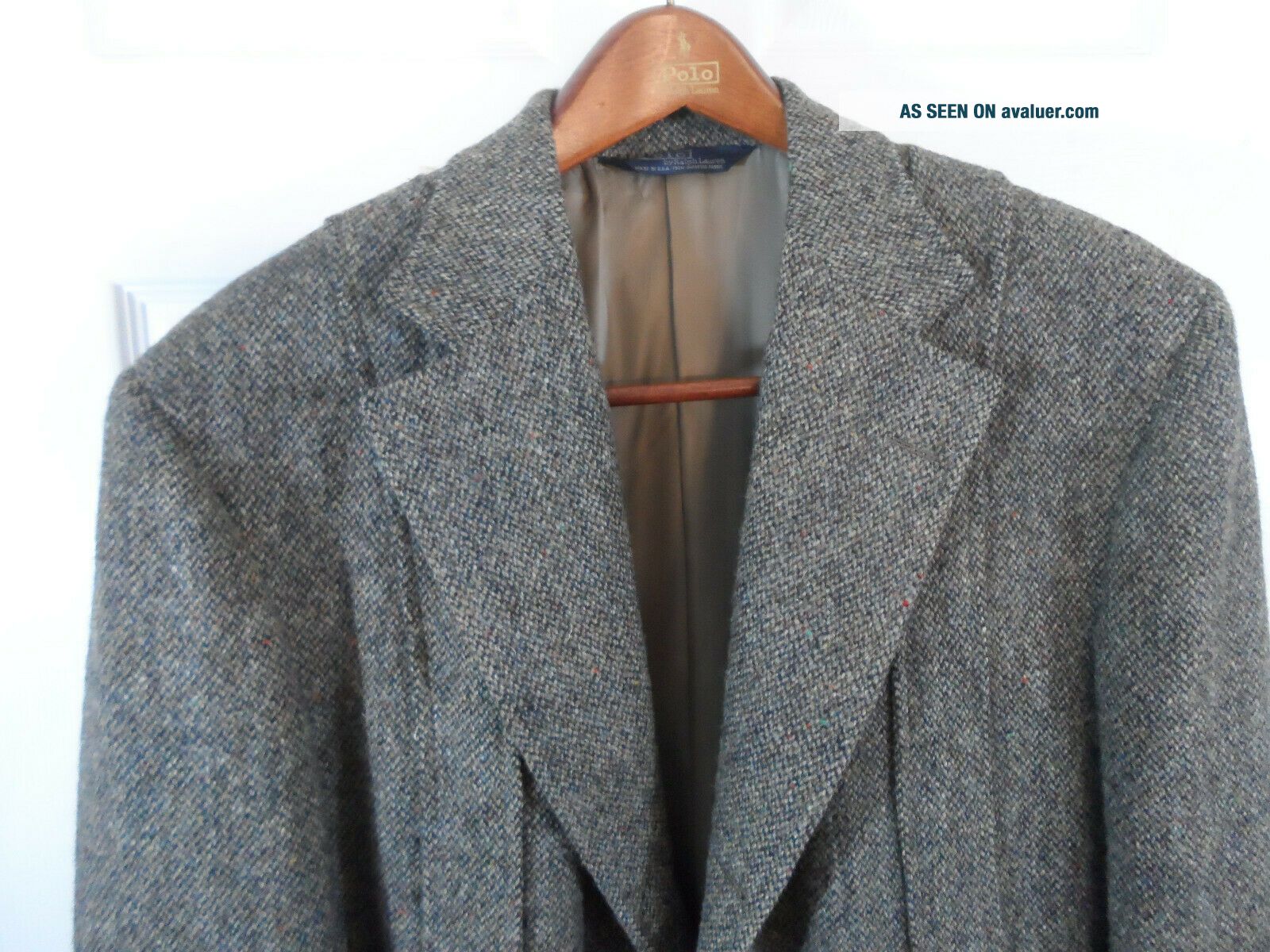 Vintage Polo Ralph Lauren Gray Tweed Belted Norfolk Jacket Mens 46L ...