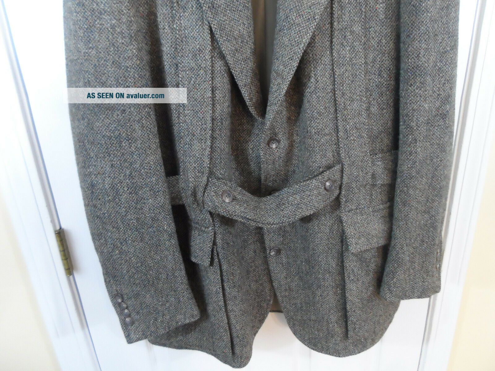Vintage Polo Ralph Lauren Gray Tweed Belted Norfolk Jacket Mens 46L ...