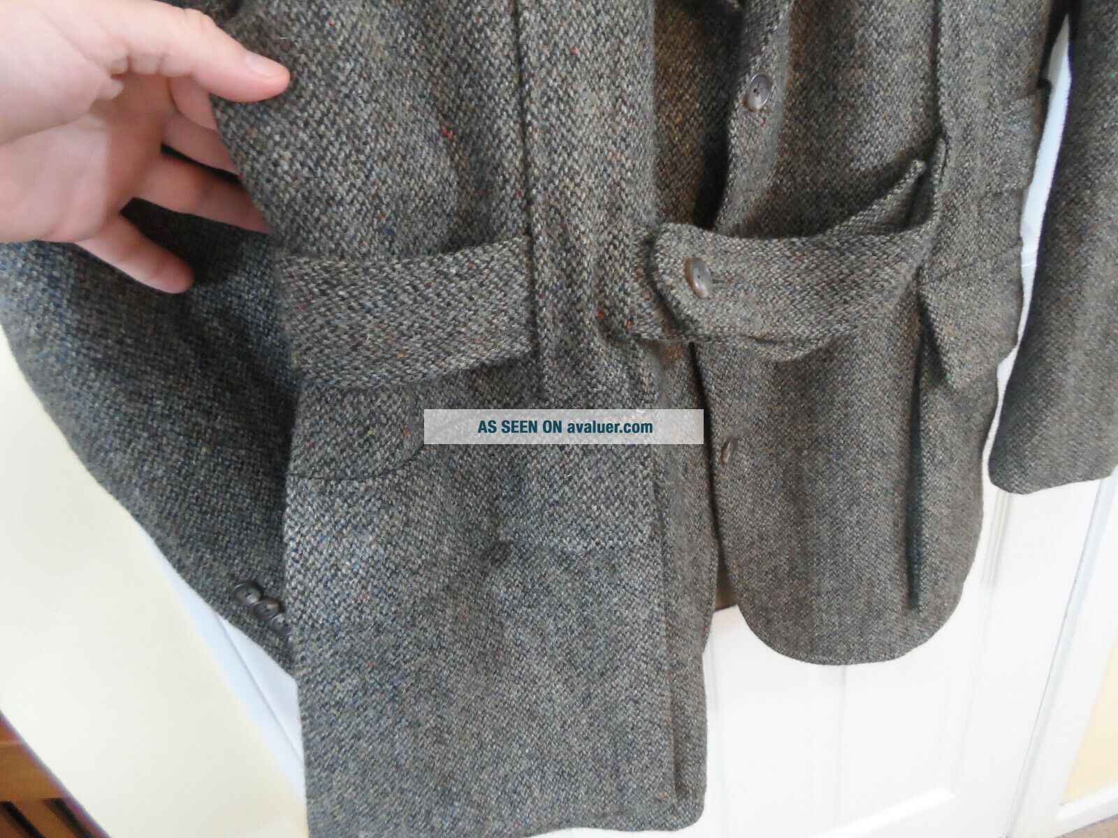 Vintage Polo Ralph Lauren Gray Tweed Belted Norfolk Jacket Mens 46L ...