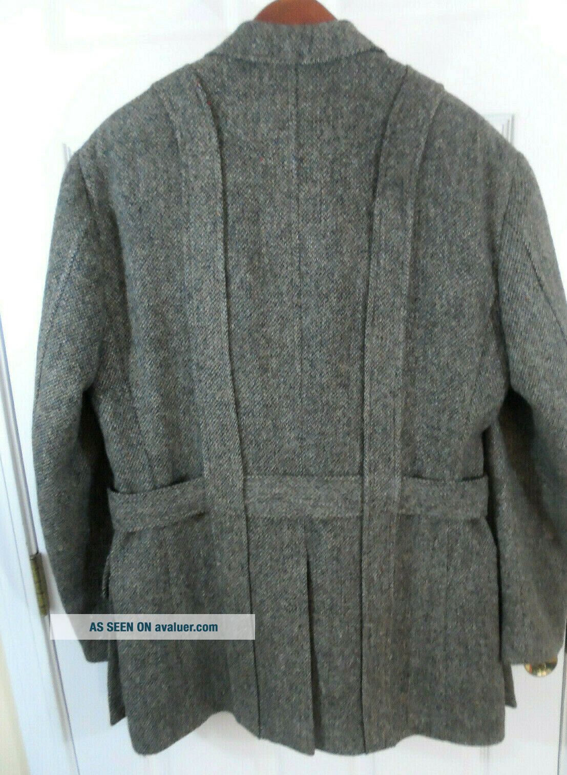 Vintage Polo Ralph Lauren Gray Tweed Belted Norfolk Jacket Mens 46L ...