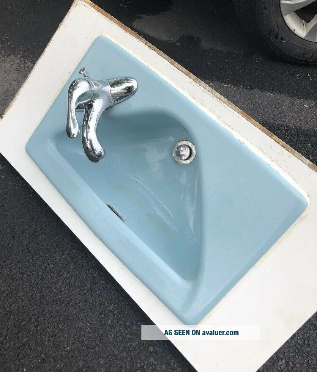 Vtg Bathroom Sink Kohler Mid Century Triangle Shape Faucet RARE | #6851645
