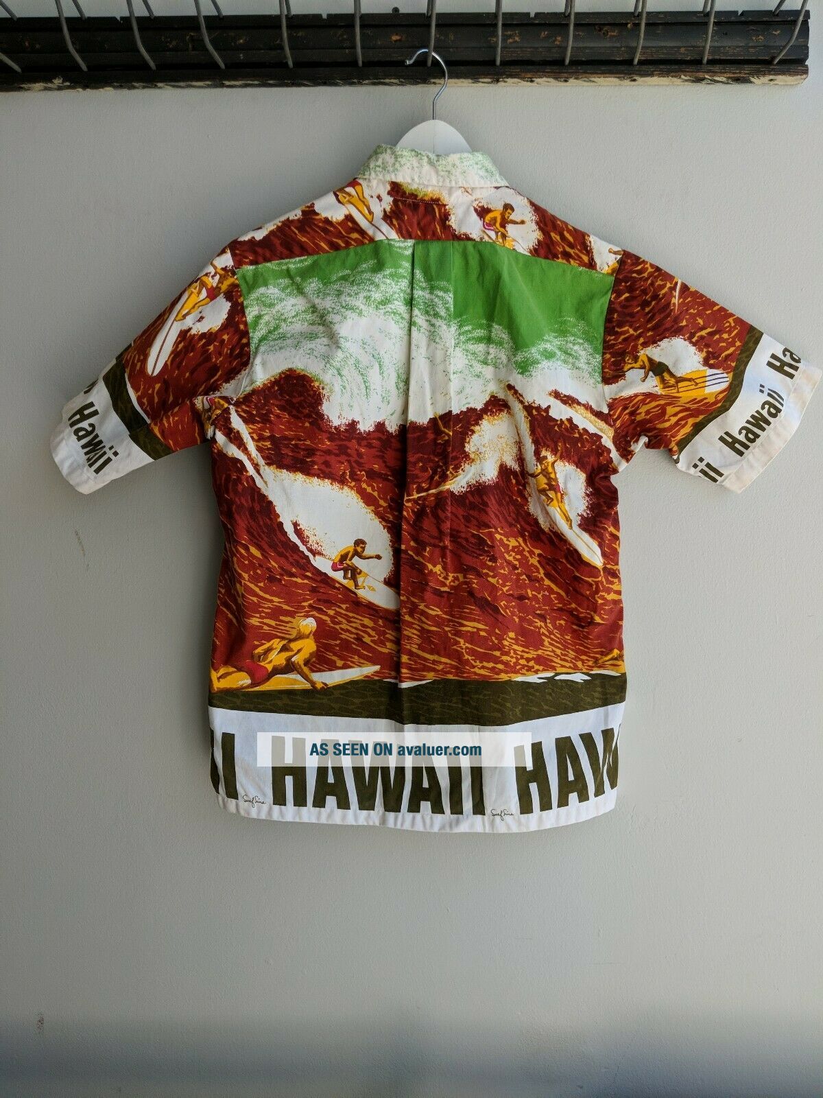 Surf Line Hawaii Mens M Cotton Half Button Down Hawaiian Shirt Surfer ...