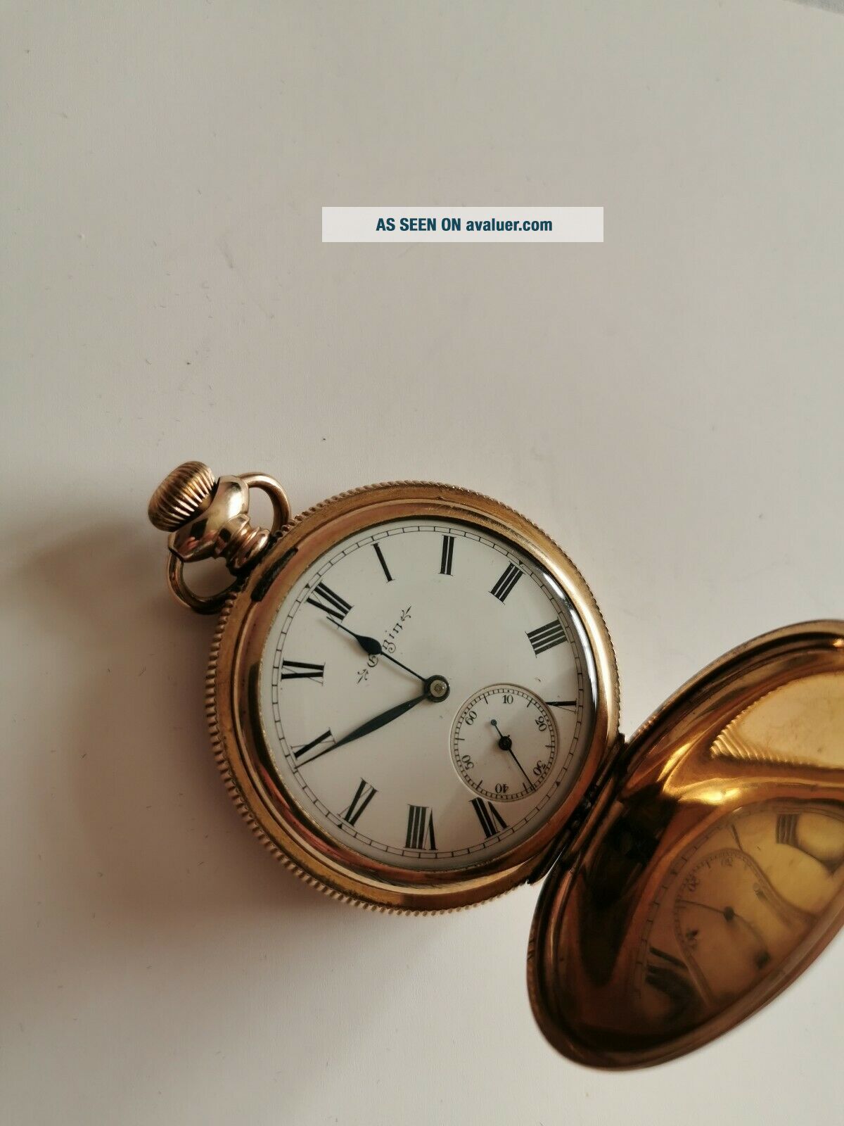 Elgin Gold Plated Hunter Pocket Watch Vintage Rare Antique | #6903237
