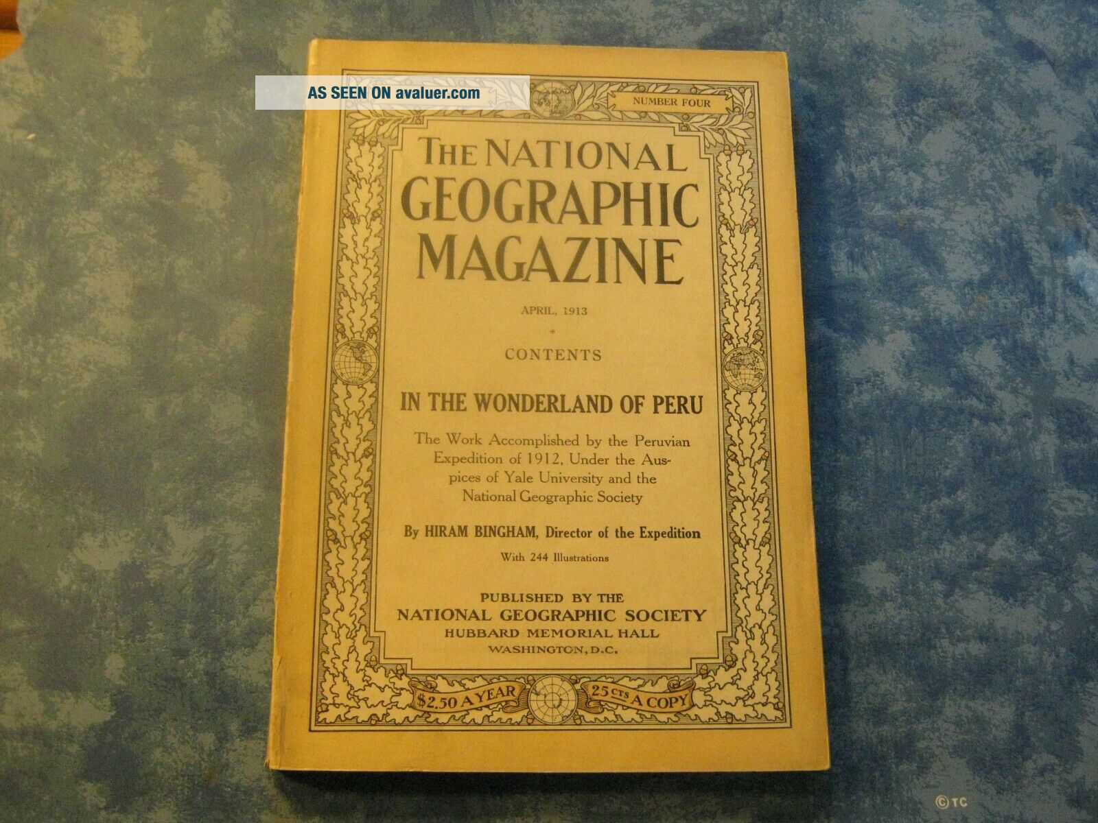 ANTIQUE NATIONAL GEOGRAPHIC April 1913 RARE FIRST IMAGES OF MACHU ...