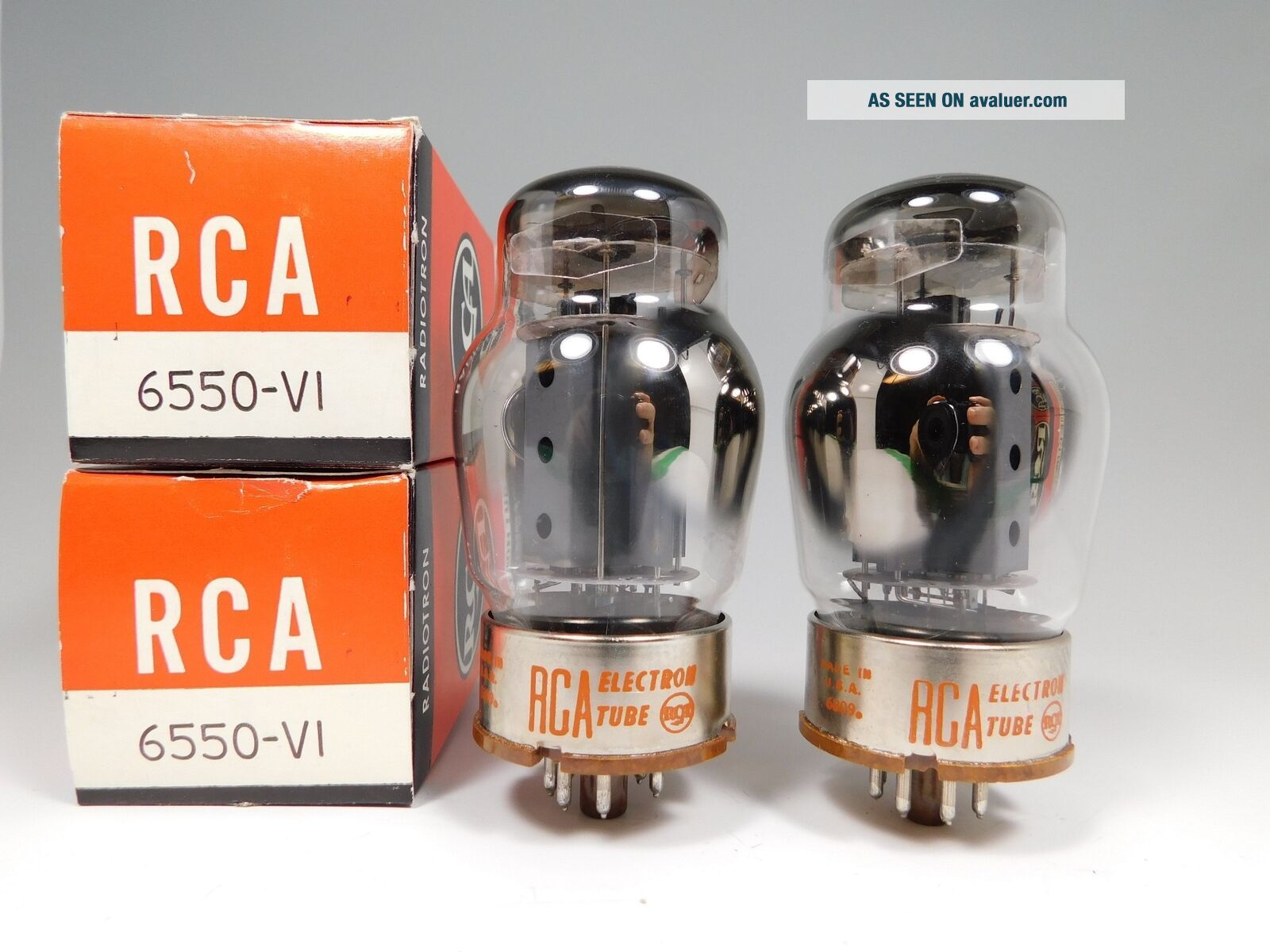 RCA 6550 V1 Matched Vintage Tube Pair Metal Base Round Getters NOS ...