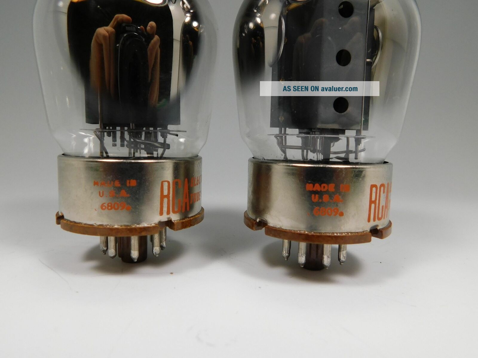 RCA 6550 V1 Matched Vintage Tube Pair Metal Base Round Getters NOS ...