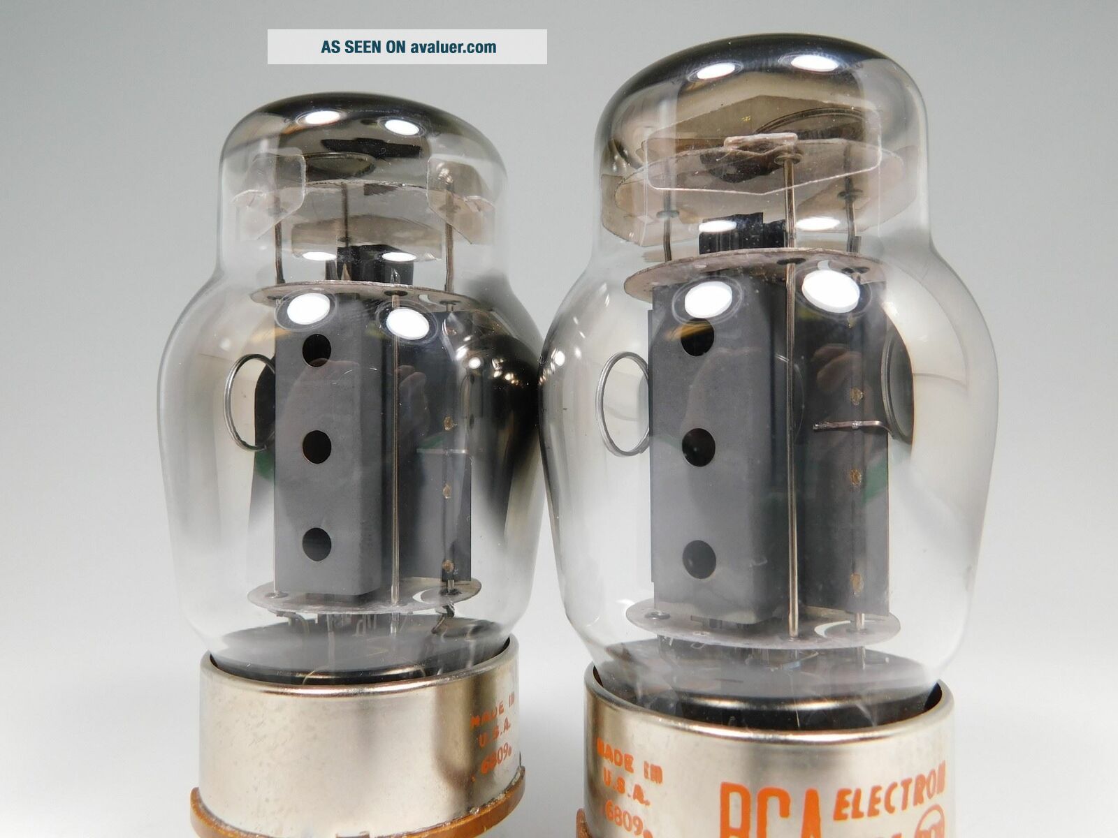 RCA 6550 V1 Matched Vintage Tube Pair Metal Base Round Getters NOS ...