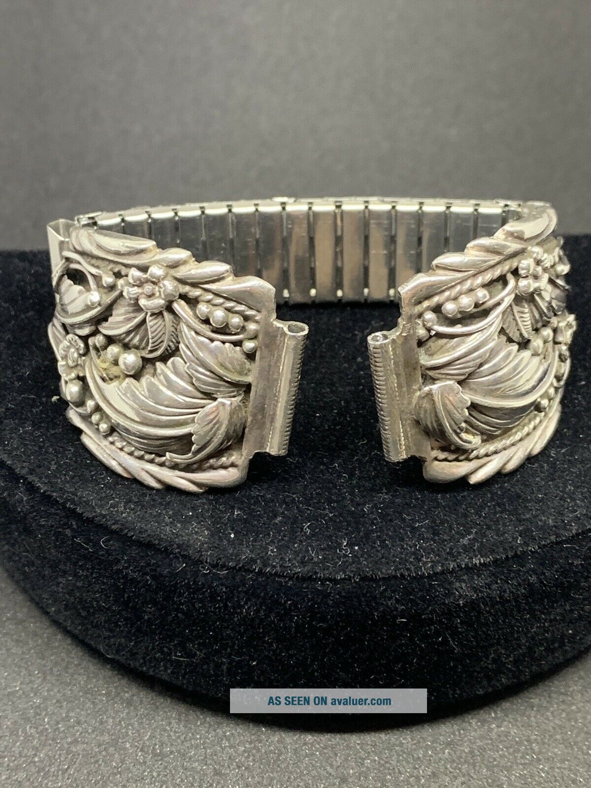 Vintage Signed LB Navajo Sterling Silver Mens Watch Band | #6943122