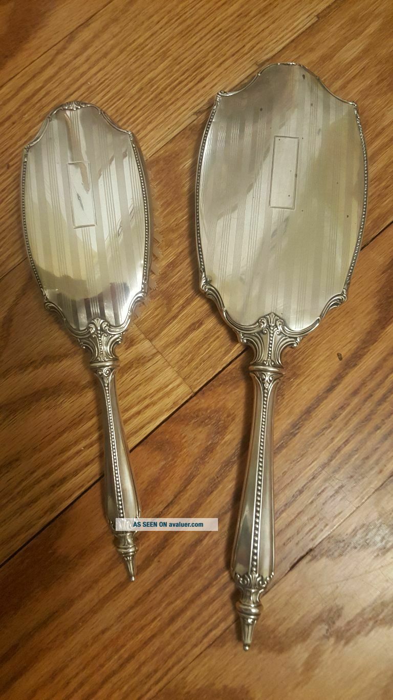 GORGEOUS VINTAGE WEBSTER STERLING SILVER BRUSH AND MIRROR SET | #6946885