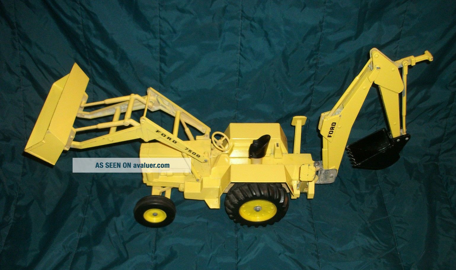 Vintage Giant ERTL Ford 7500 Front End Bucket Loader Backhoe Tractor 1/ ...