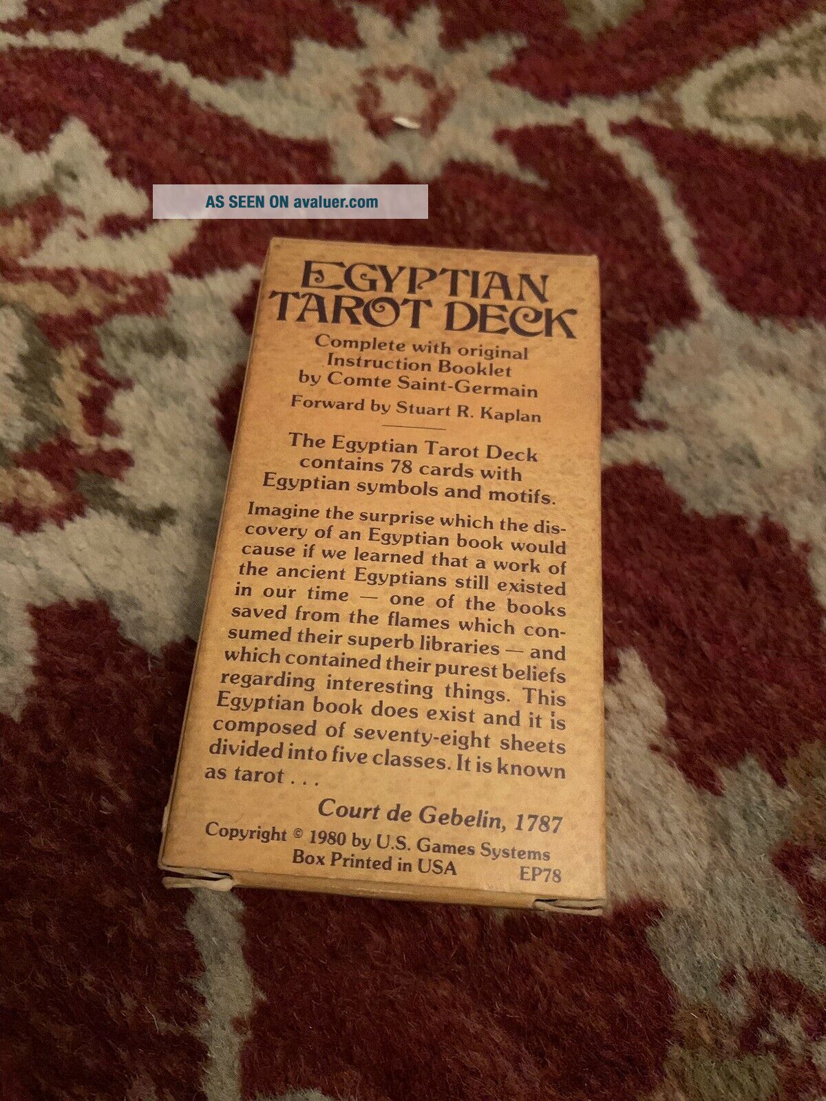 EGYPTIAN TAROT CARDS DECK The Cubic Stone Stuart R Kaplan RARE Complete ...