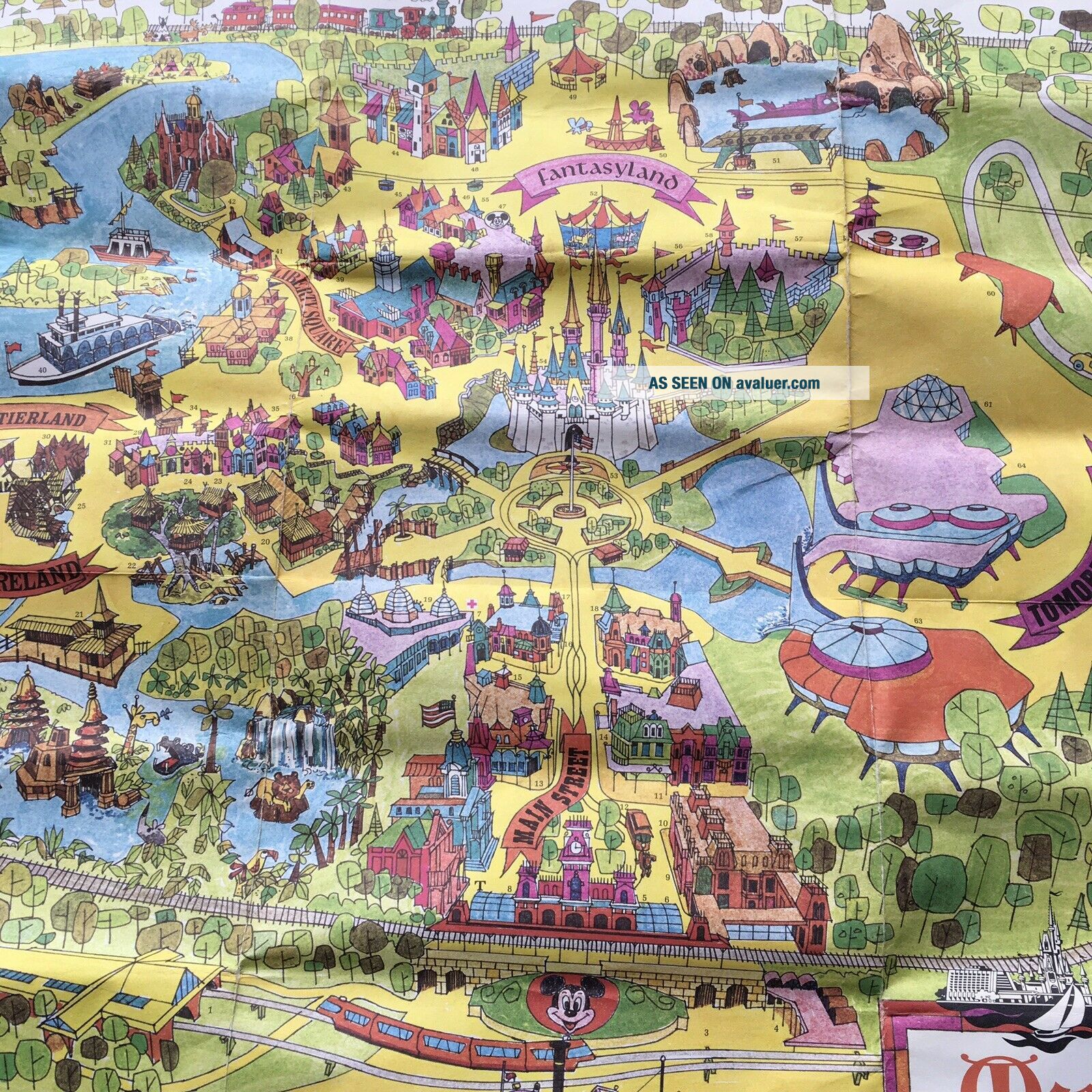 Vintage Walt Disney World Magic Kingdom Souvenir Map 1970 ' S Color 25 ...