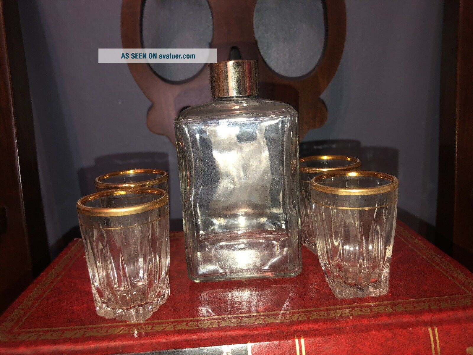 Vintage Secret Hidden Whiskey Book Decanter W/4 Shot Glasses In Decoy ...