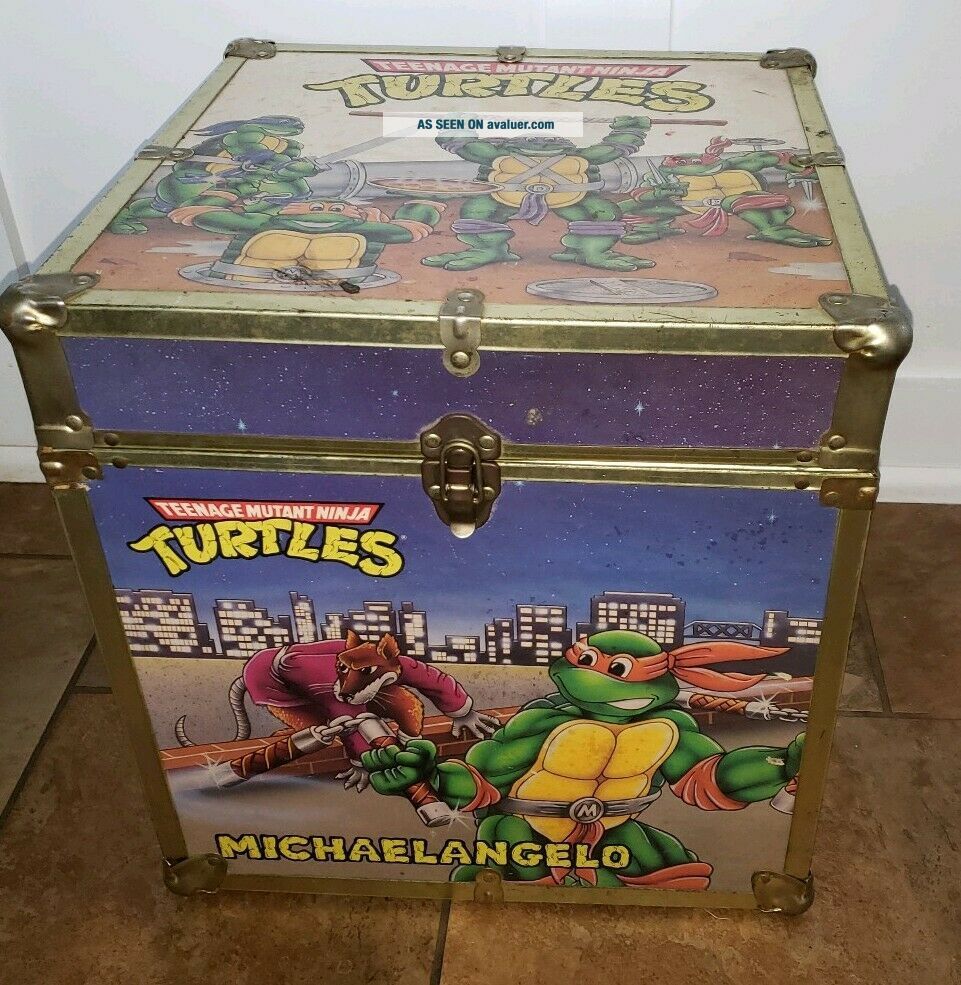 RARE Vintage TMNT Teenage Mutant Ninja Turtles Toy Chest Trunk Storage ...