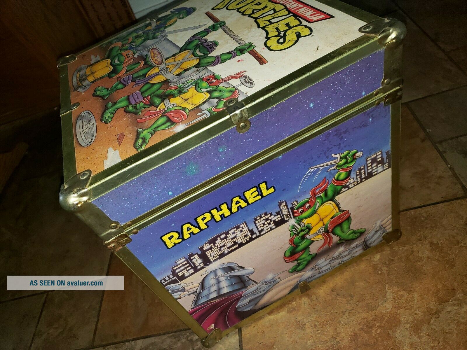 RARE Vintage TMNT Teenage Mutant Ninja Turtles Toy Chest Trunk Storage ...
