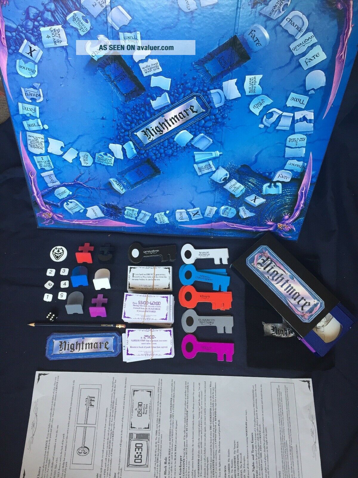 NIGHTMARE BOARD GAME Vintage VHS Video 100 COMPLETE Tabletop FAMILY ...