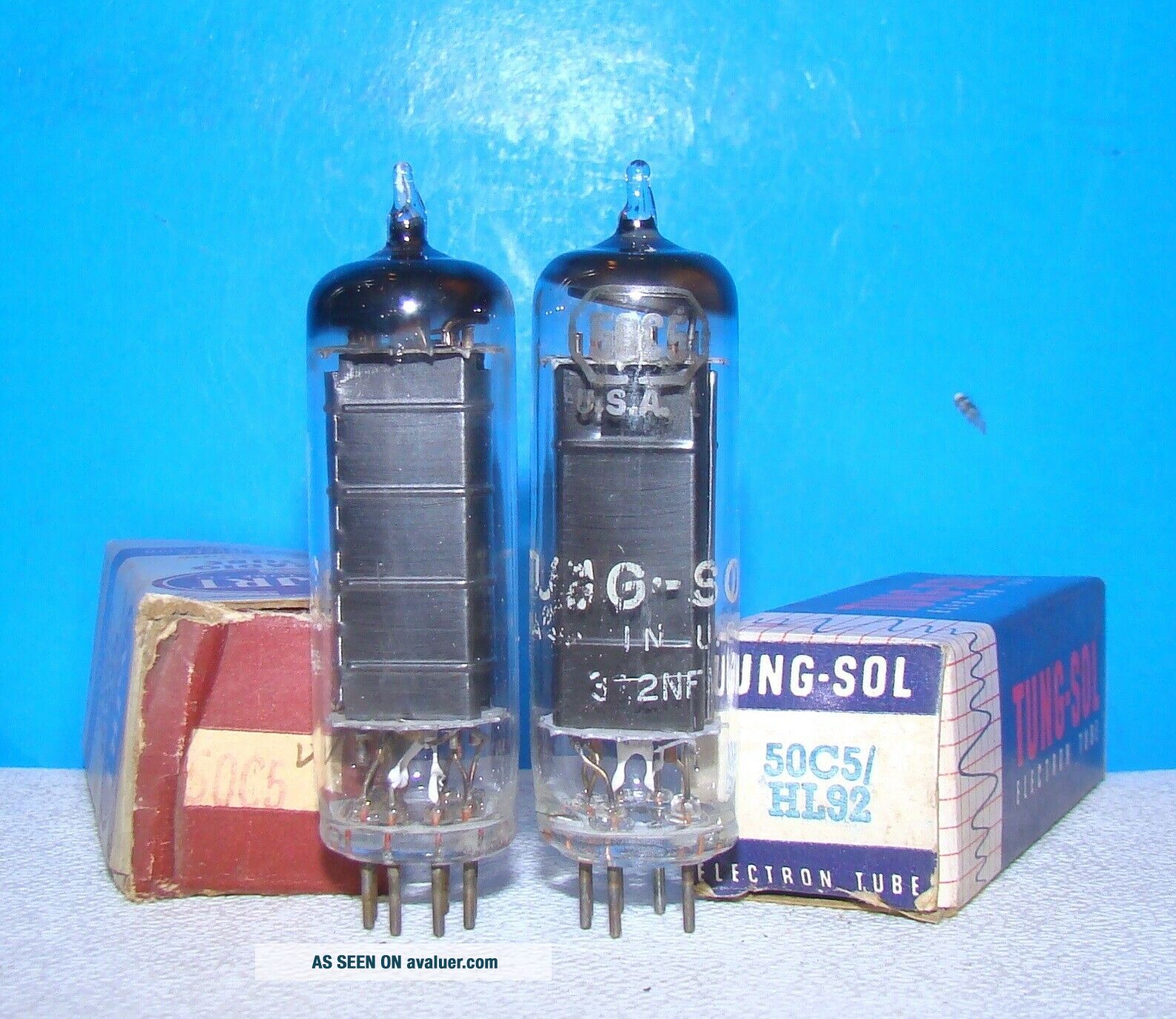 50C5 HL92 NOS Sylvania RCA Radio Vintage Amplifier Audio Vacuum Tubes 2 ...