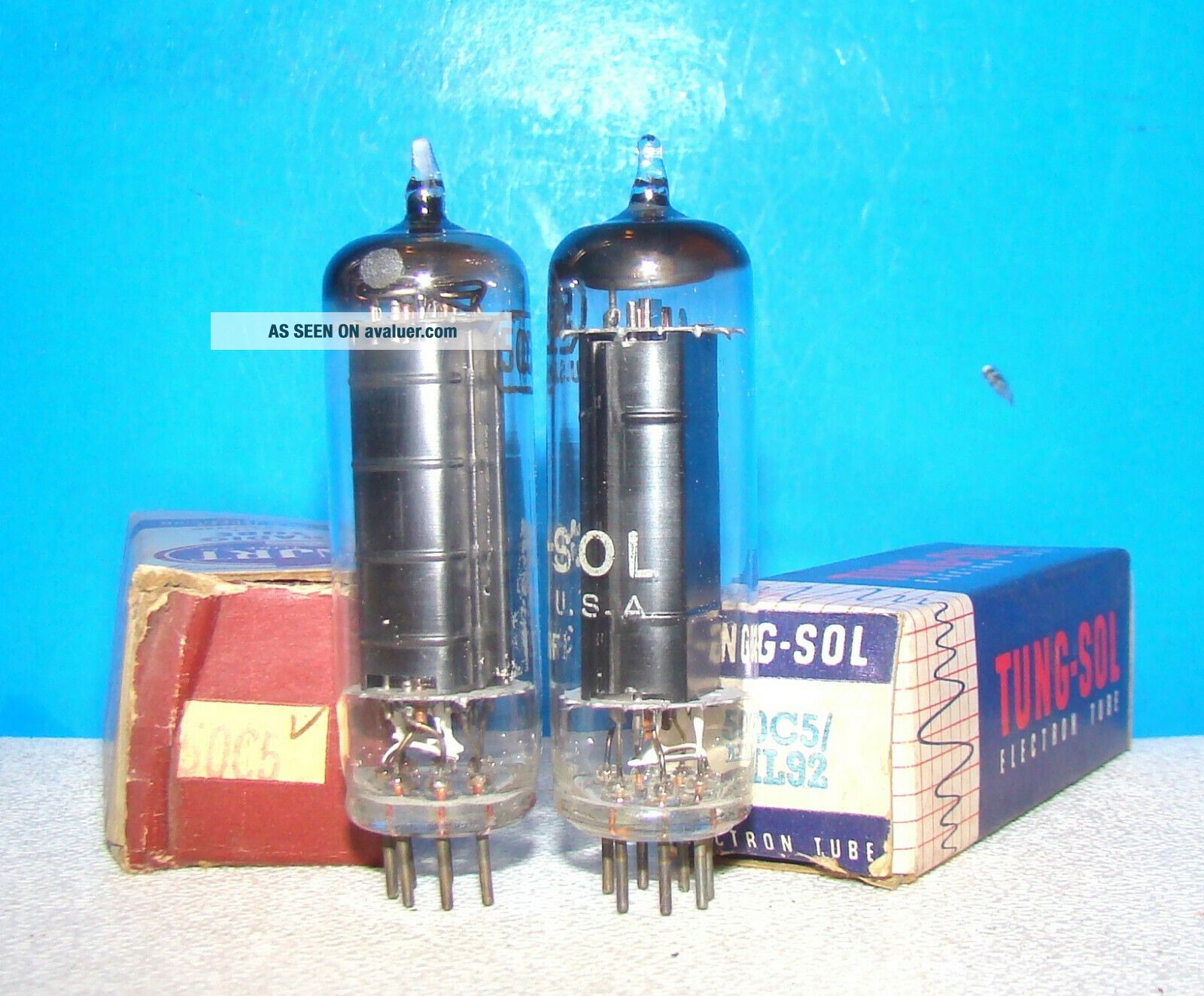 50C5 HL92 NOS Sylvania RCA Radio Vintage Amplifier Audio Vacuum Tubes 2 ...