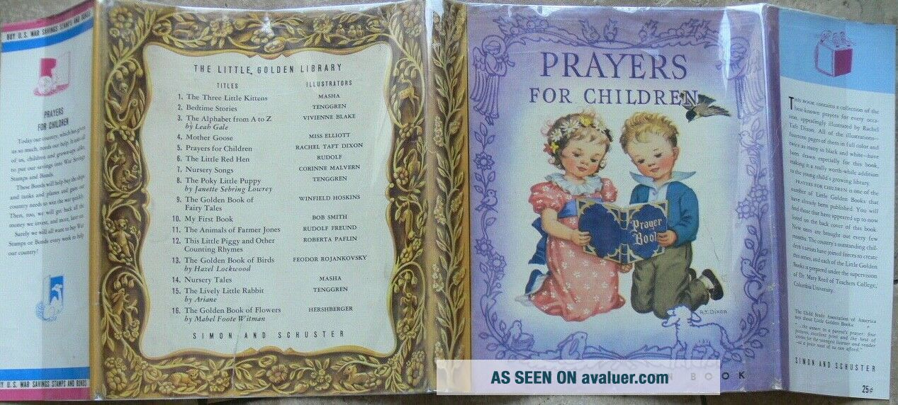 Vintage Little Golden Book PRAYERS FOR CHILDREN W/dust Jacket | #7016712