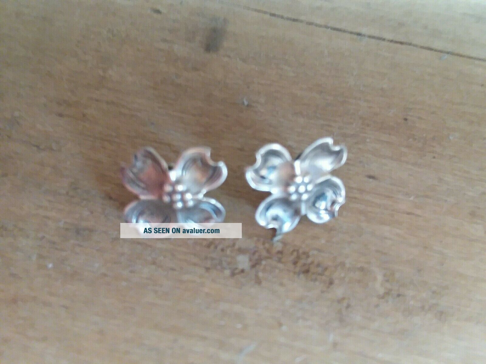 Vintage Stuart Nye Sterling Silver Dogwood Flower Stud Earrings Signed ...
