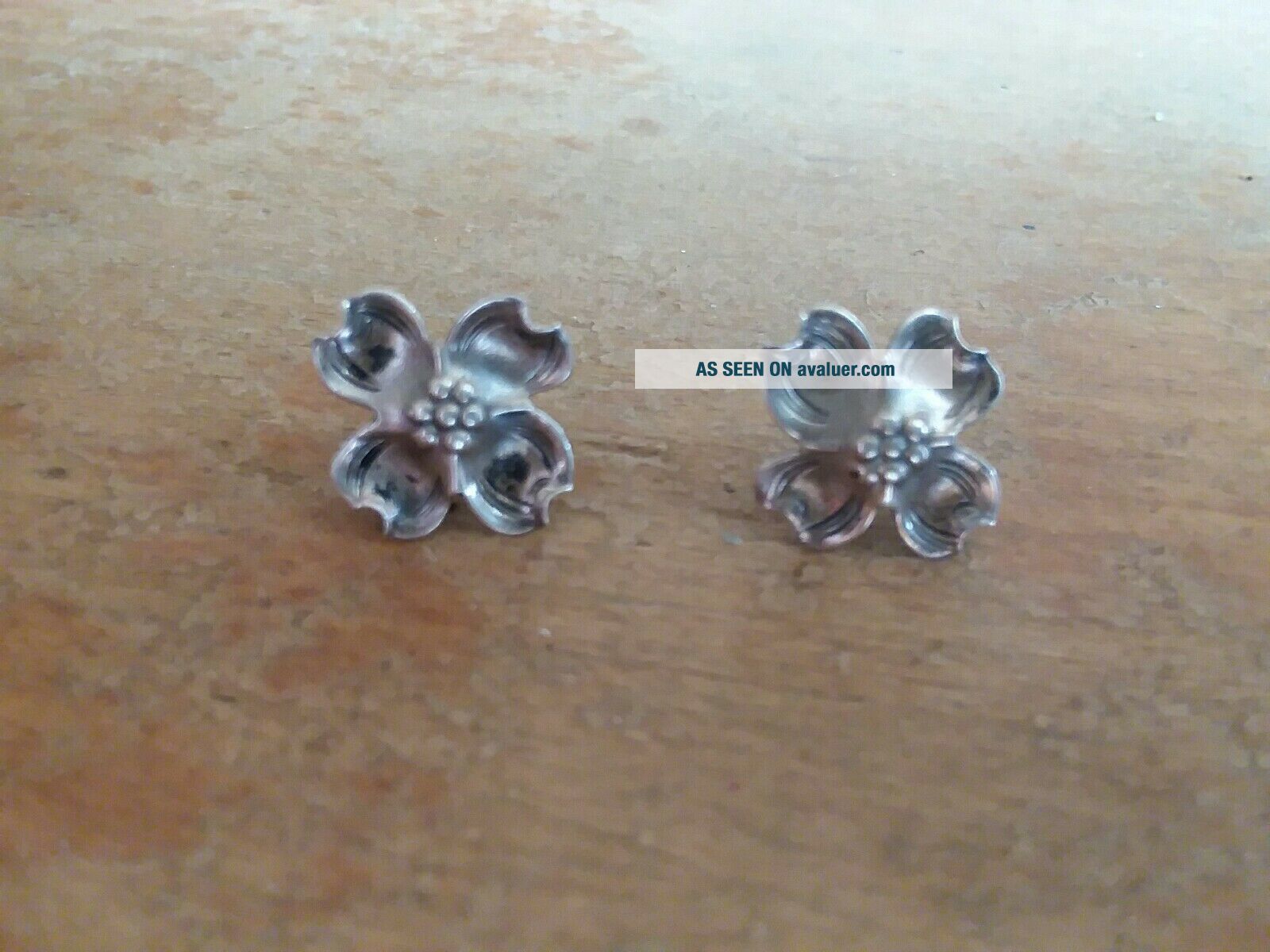 Vintage Stuart Nye Sterling Silver Dogwood Flower Stud Earrings Signed ...