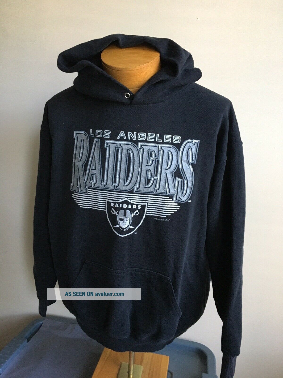 VINTAGE 1993 LOGO 7 LOS ANGELES RAIDERS FOOTBALL HOODIE MENS LARGE ...