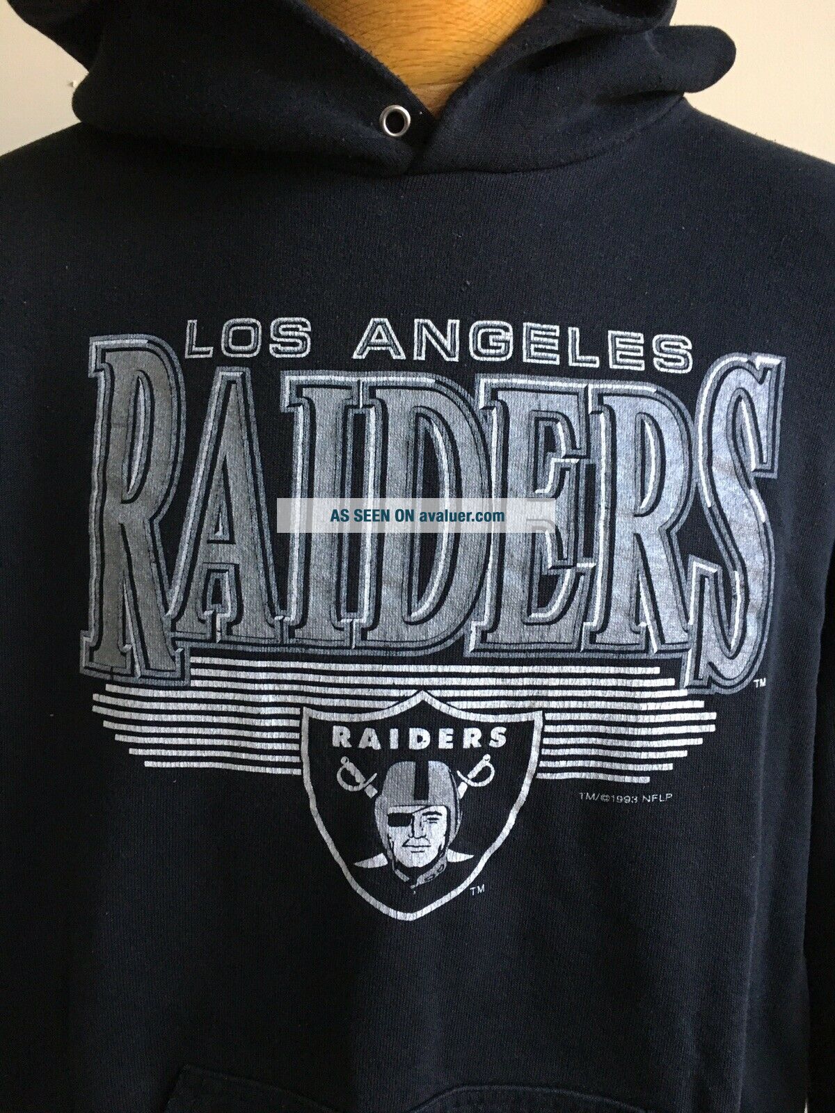 VINTAGE 1993 LOGO 7 LOS ANGELES RAIDERS FOOTBALL HOODIE MENS LARGE ...