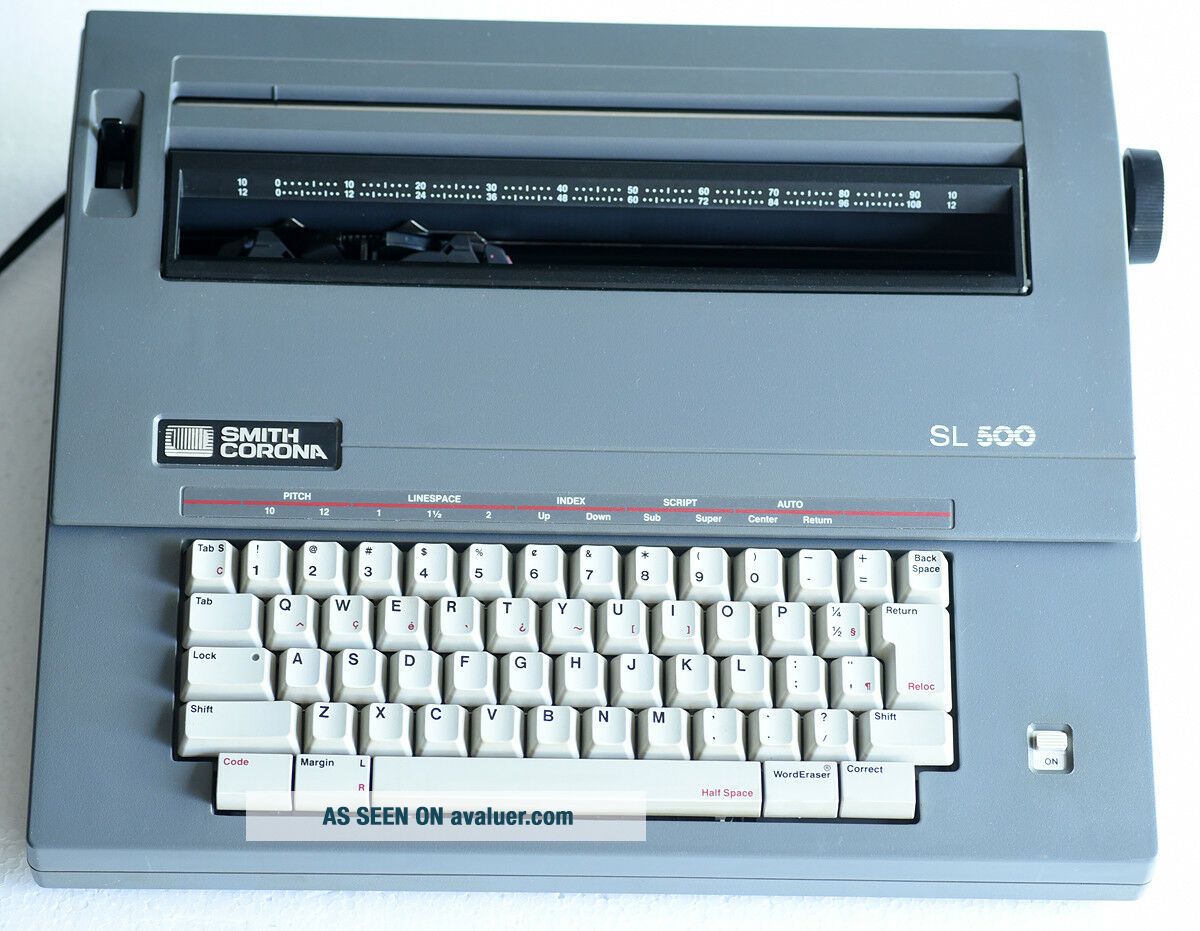 VINTAGE SMITH CORONA TYPEWRITER SL 500 PORTABLE ELECTRIC TYPEWRITER W ...