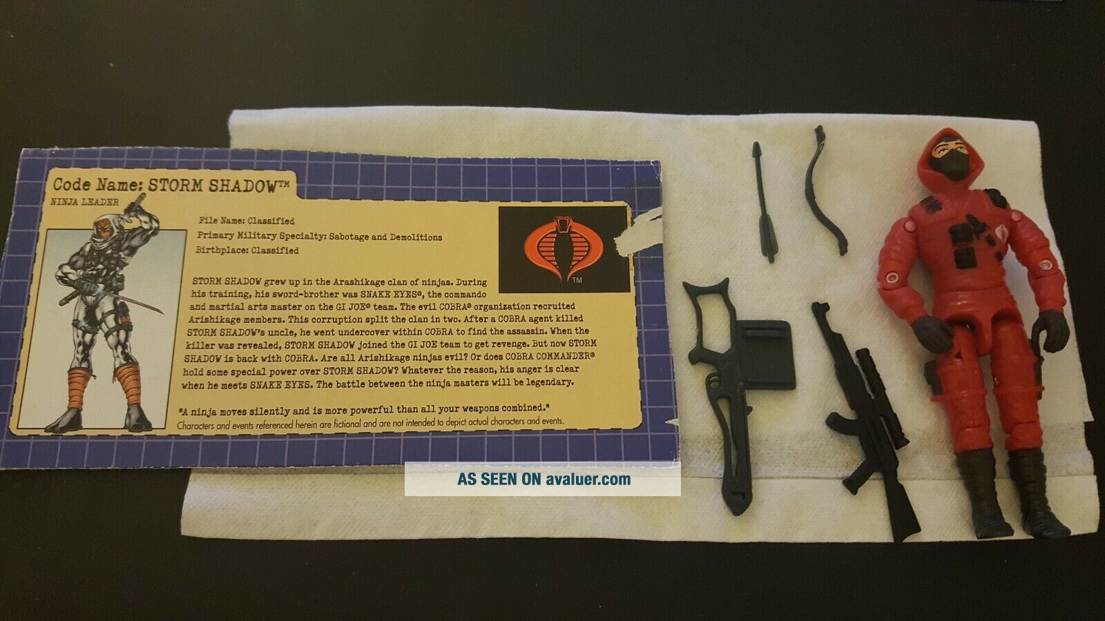 Vintage GI Joe Action Figure Storm Shadow V9 Complete Sound Attack 2002 ...