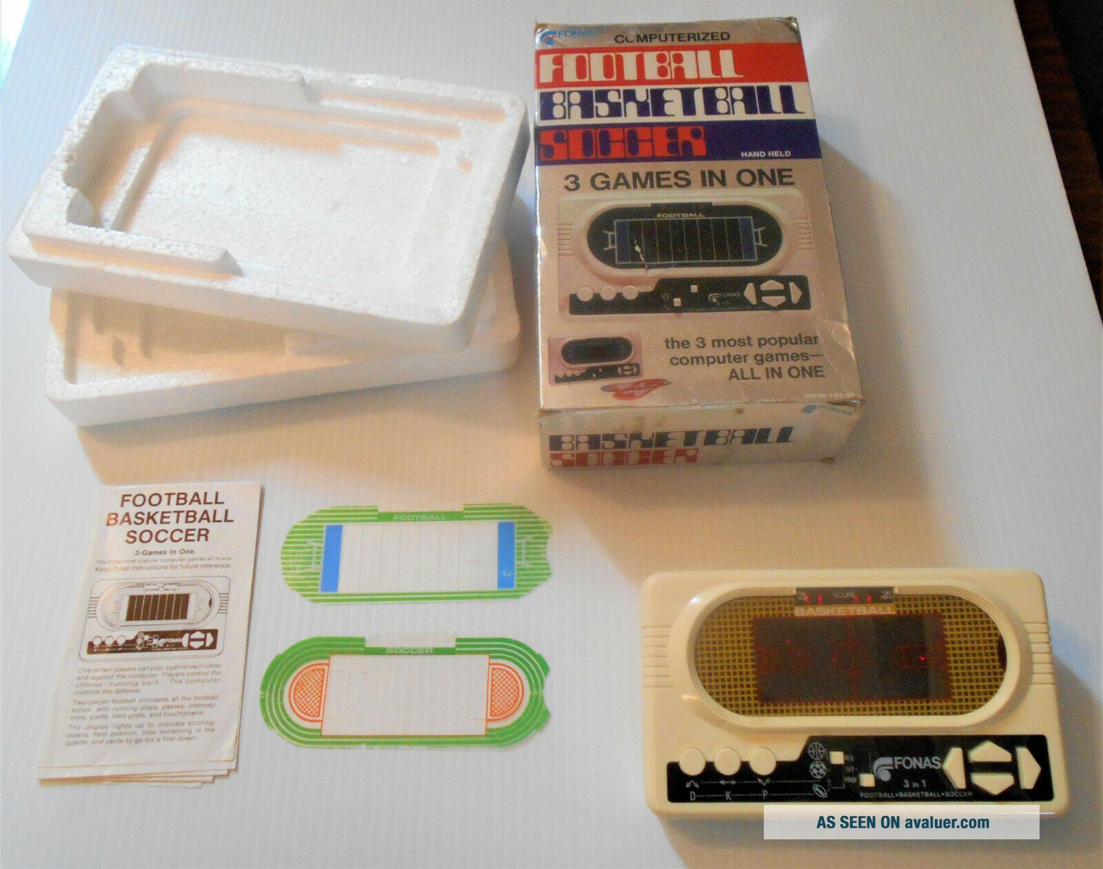 FONAS Rare Vintage 3 In 1 Electronic Handheld 1979 Video Game Boxed BB ...