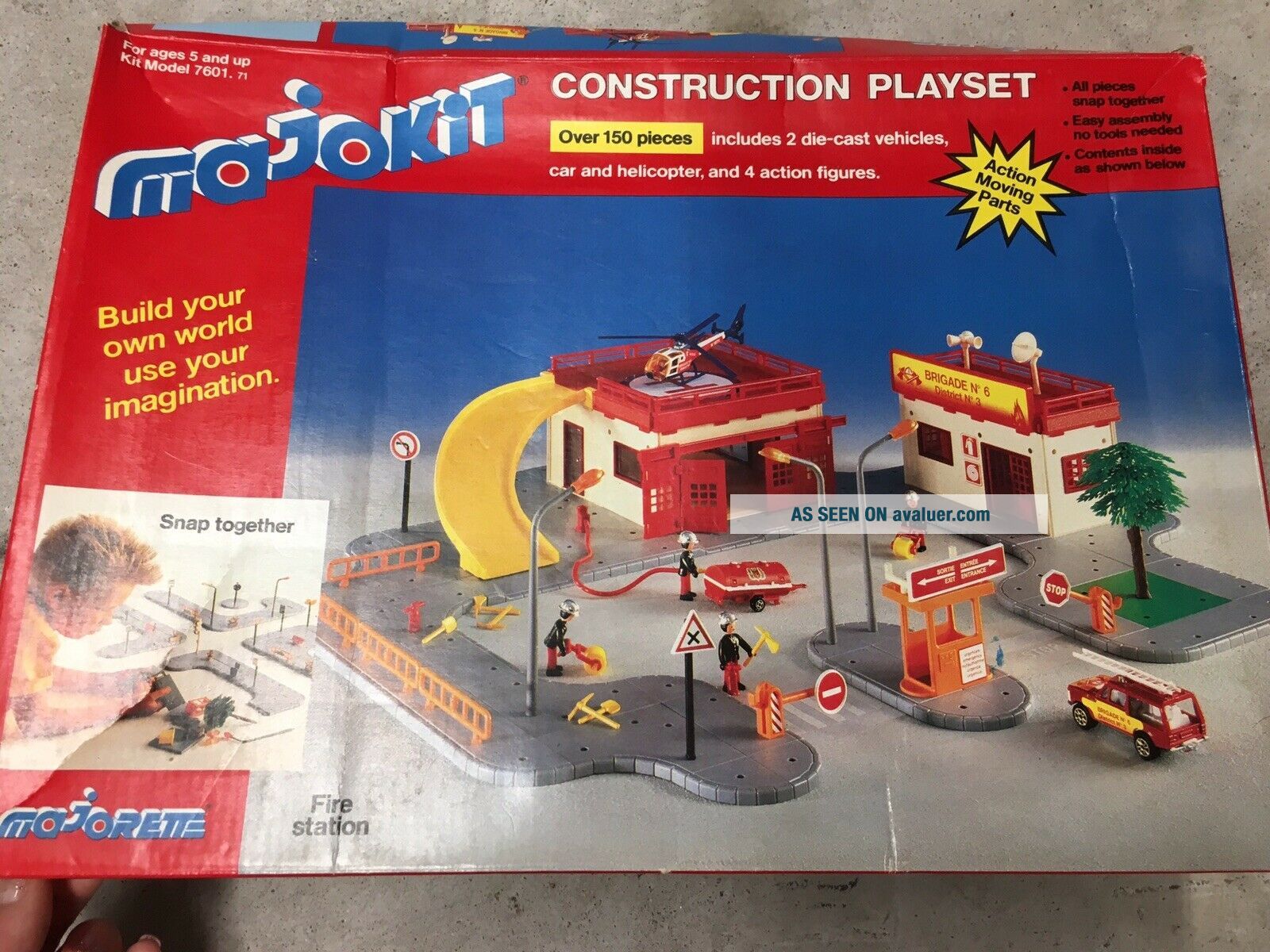 Vintage Majokit Construction Toy Set Fire Station By Majorette Made In ...