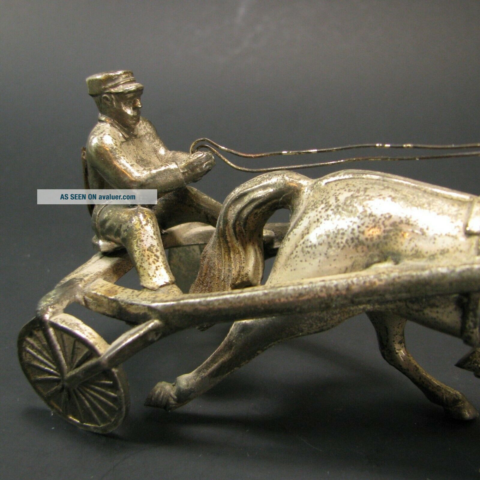 Vintage York Harness Race Horse Statue Figurine Cast Metal Occupied ...