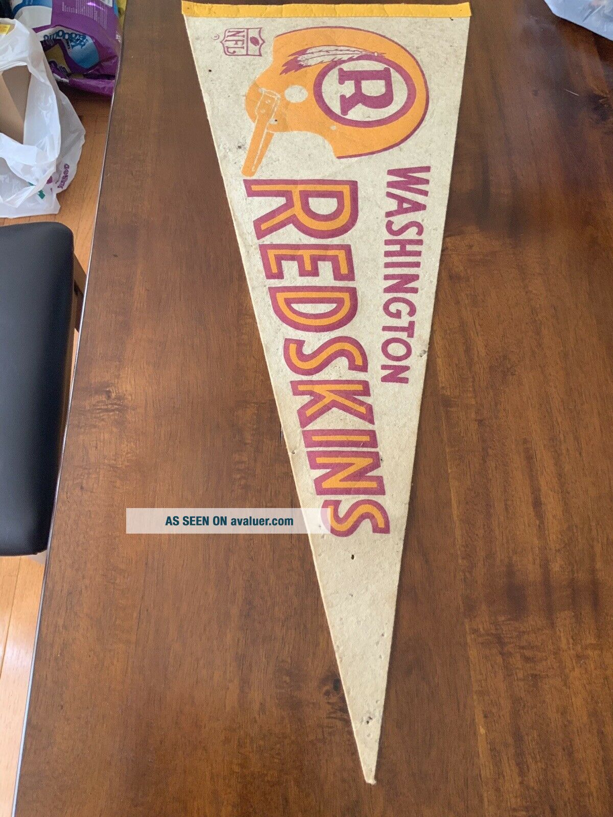 Vintage NFL Washington Redskins 1967 Helmet Felt Pennant 30 Inches Old ...