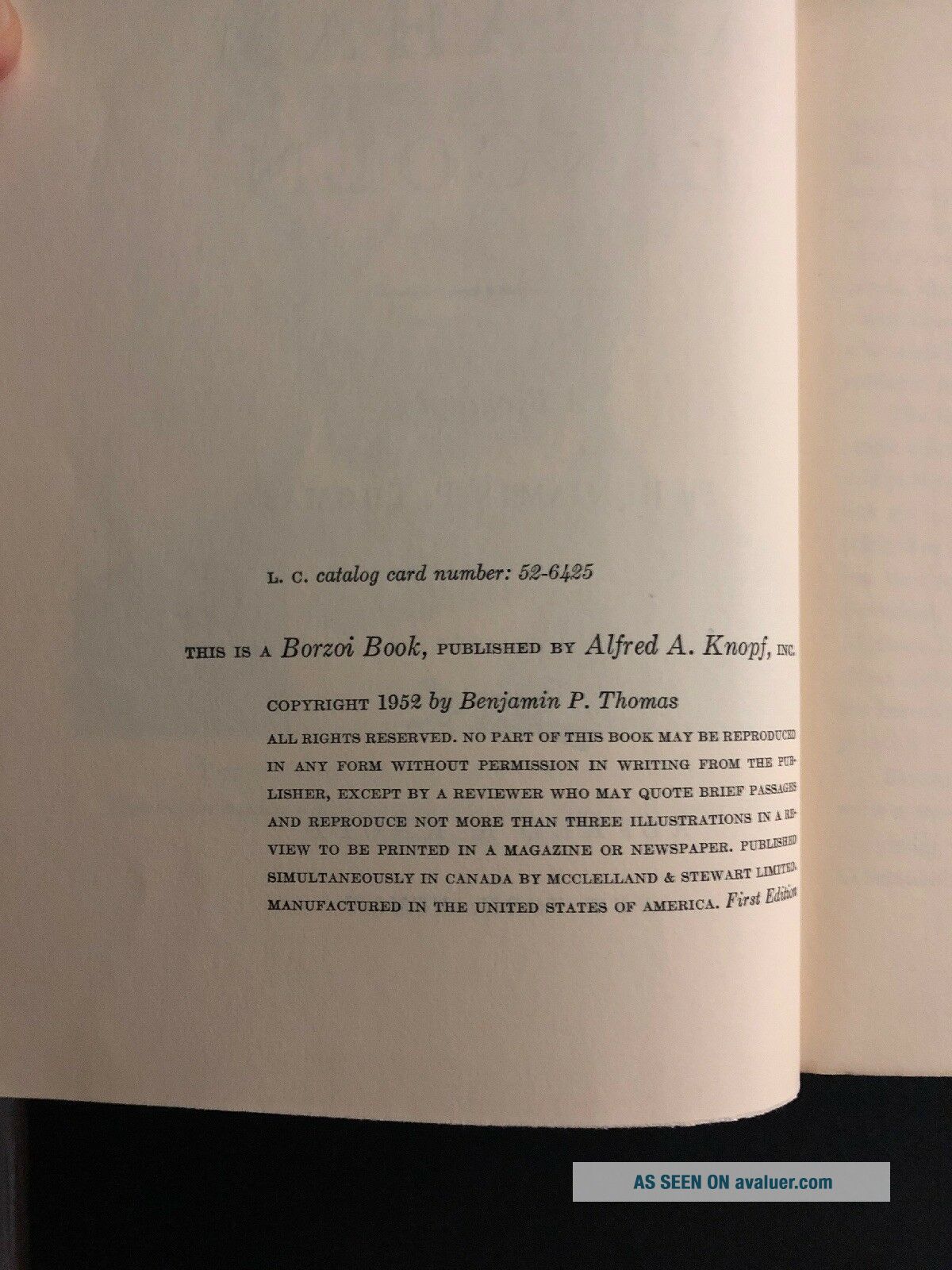 Abraham Lincoln By Benjamin P. Thomas 1952 First Edition | #7069439