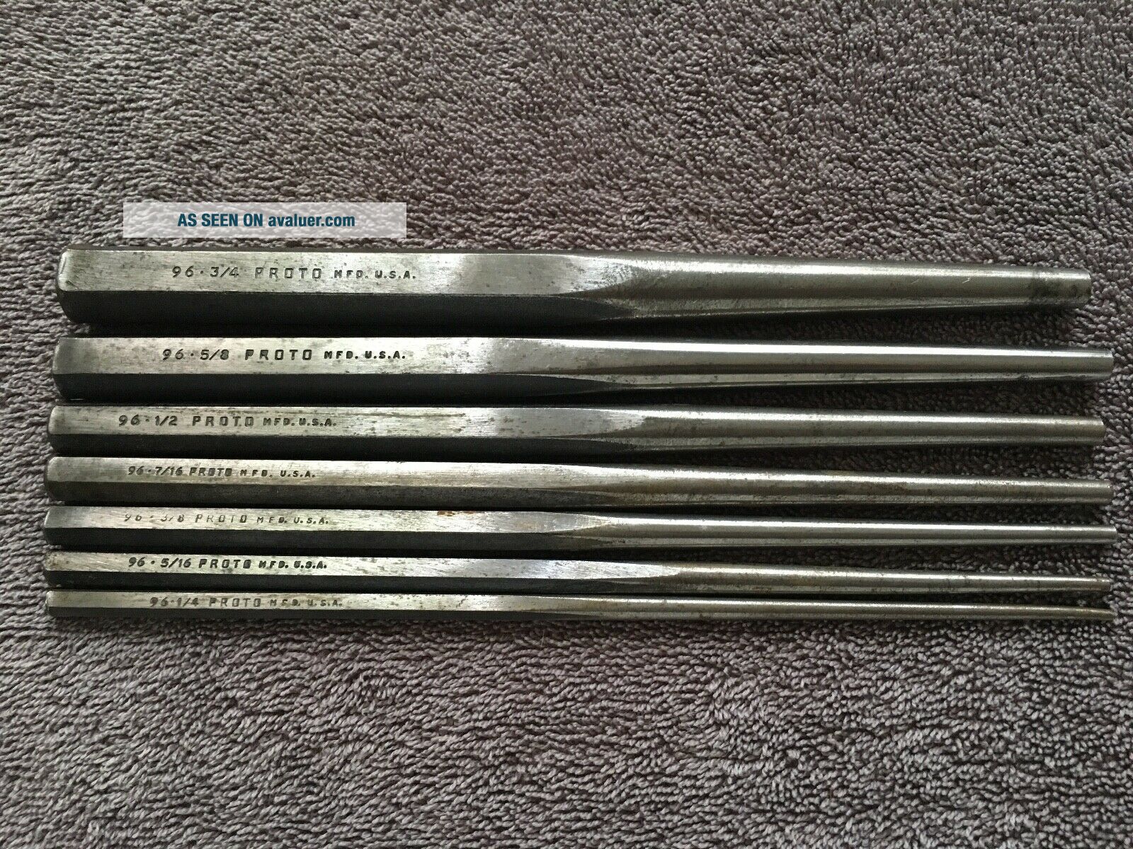 Vintage Proto 10 " Punch Set Mfd. USA 7 Piece | #7085620