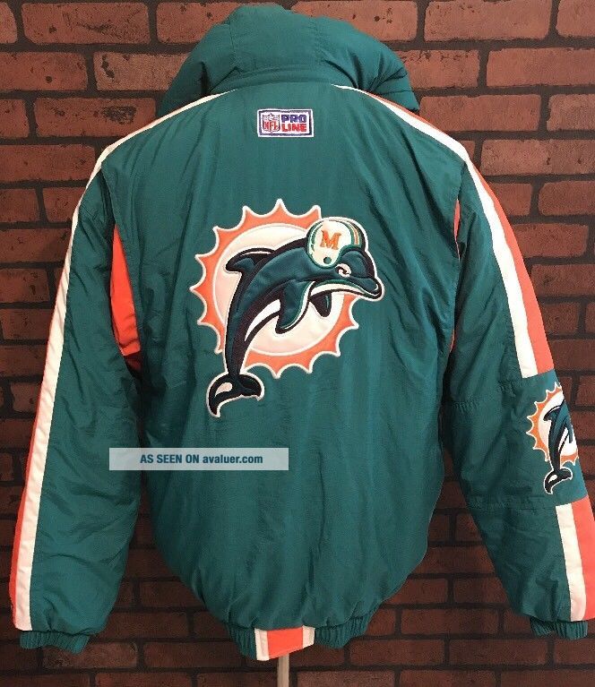 Vintage Miami Dolphins Starter Jacket Pro - Line NFL Large Full Zipper ...