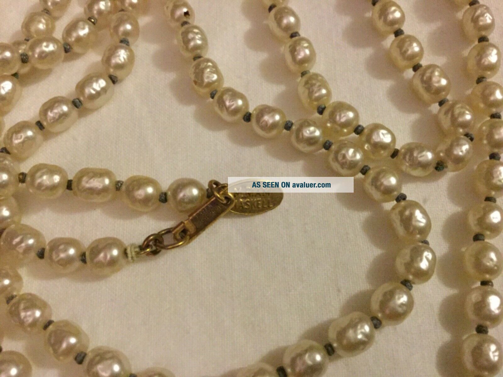 Vintage Miriam Haskell Baroque Pearl Beaded Necklace | #7099180