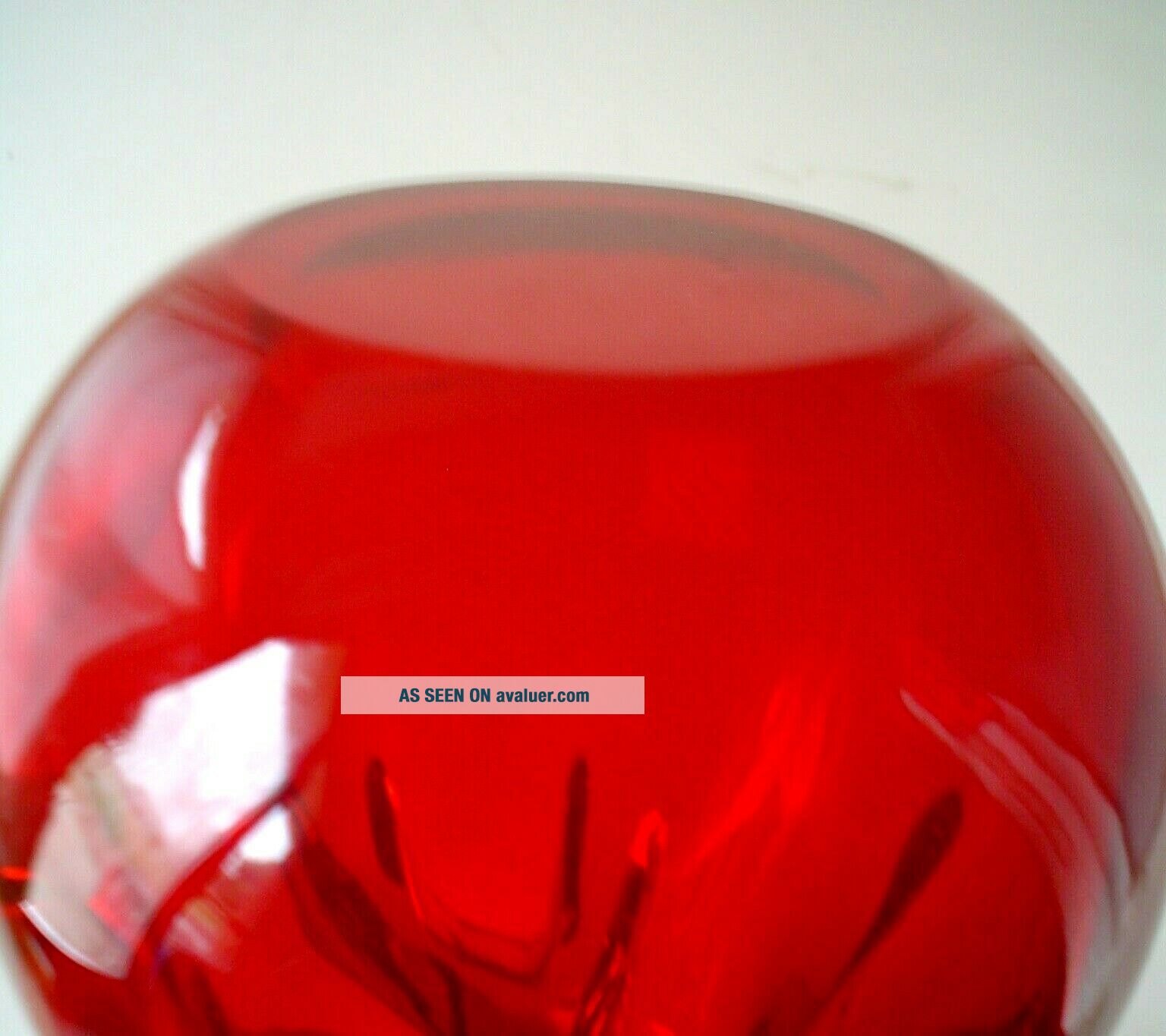 Vintage Red Murano Art Glass Vase Or Decanter | #7114753