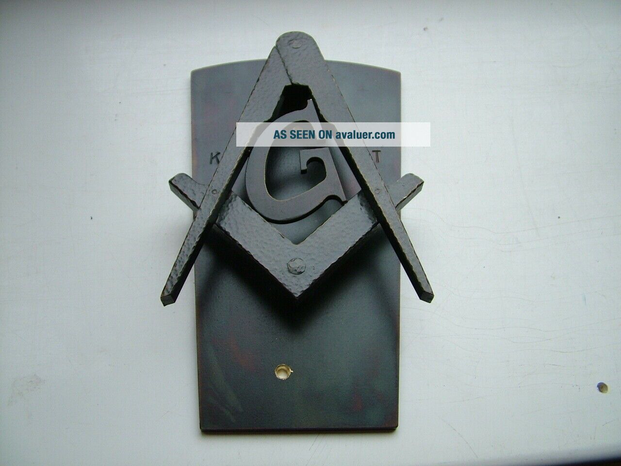 Vintage Bronze Masonic Door Knocker Square And Compass | #7130268