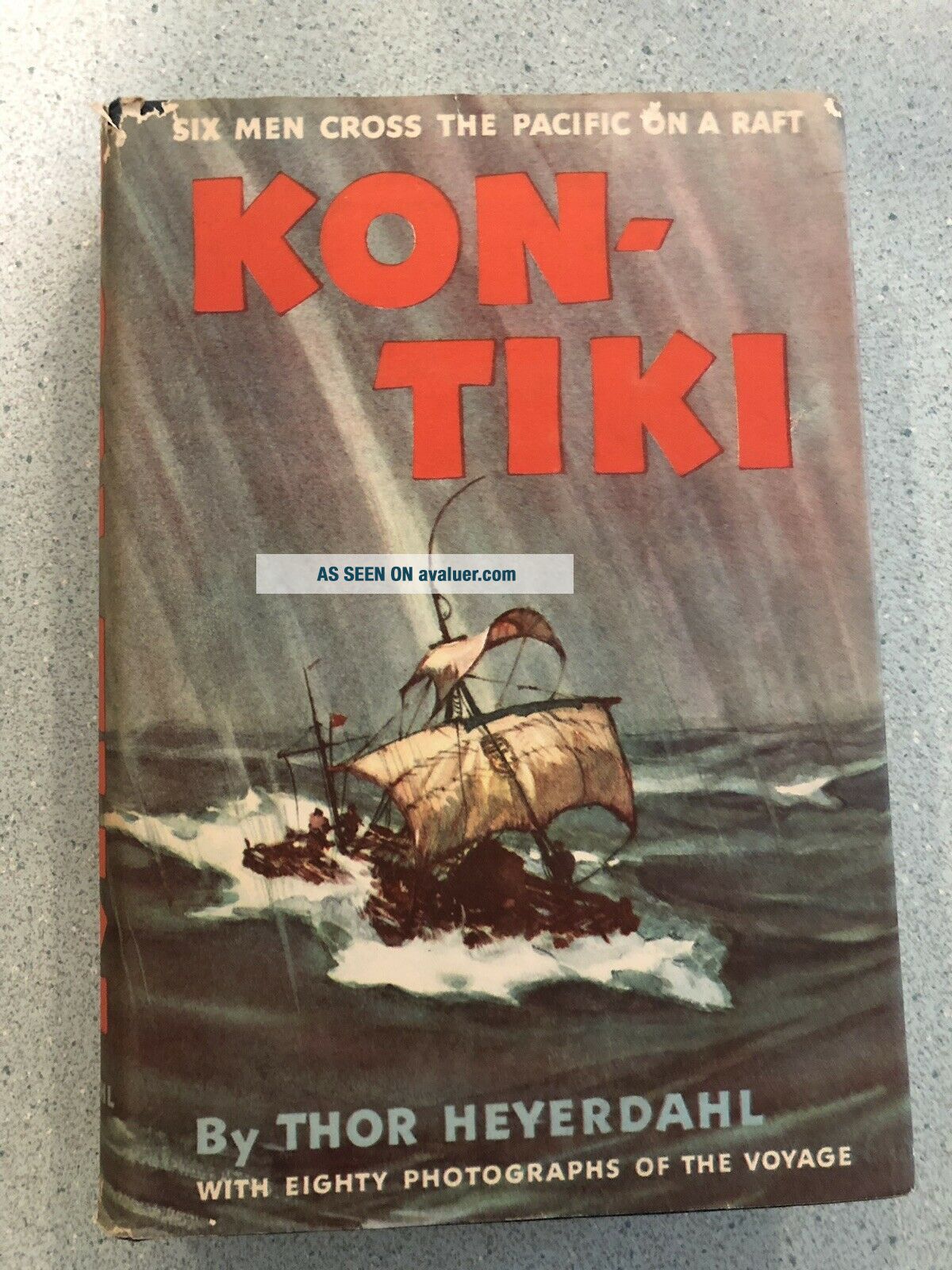 Vintage Book Kon Tiki Thor Heyerdahl 1950 First Edition 6 Men Cross The ...