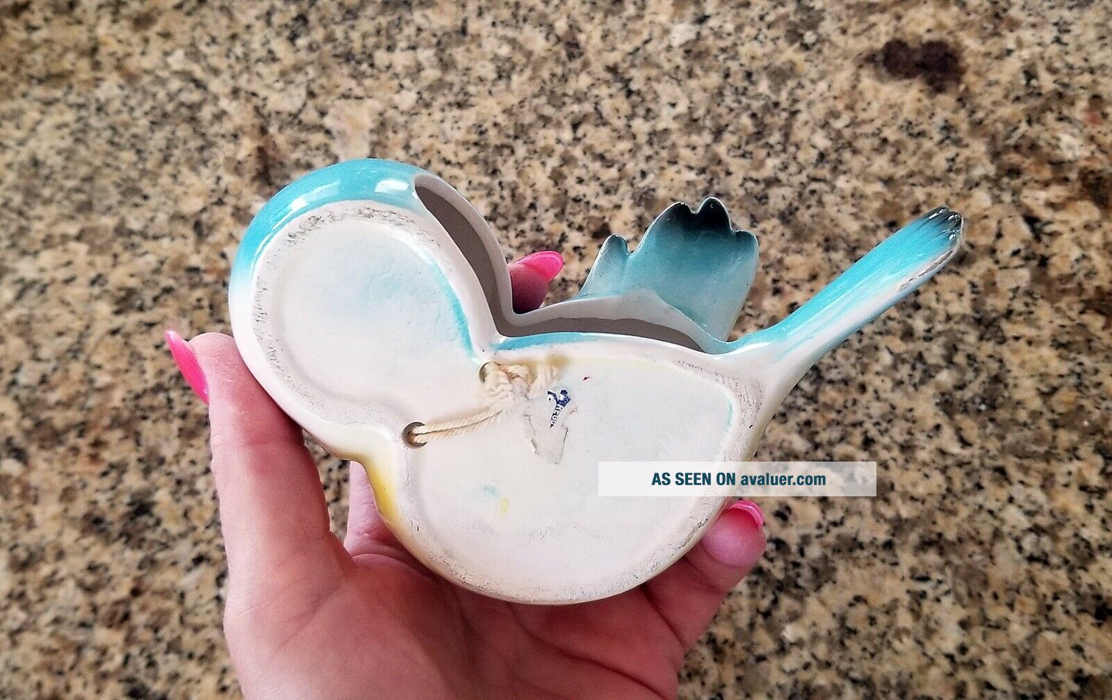 Vintage Lefton Blue Bird Pocket Vase | #7147001