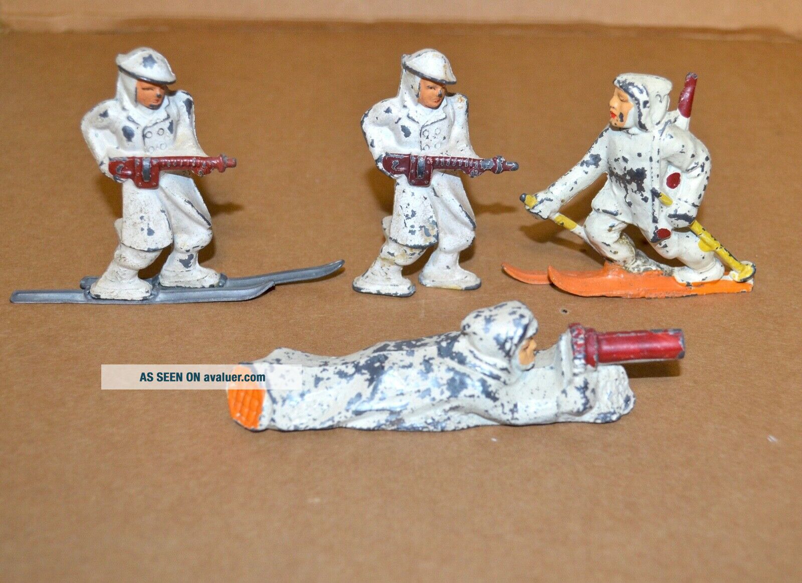 Vintage 1930s Manoil Army Ski Snow Troops Metal Dime Store Figures ...