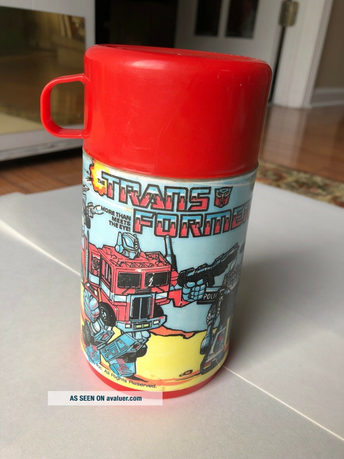 VINTAGE 1984 Hasbro TRANSFORMERS Aladdin Lunch Box Thermos | #7195040
