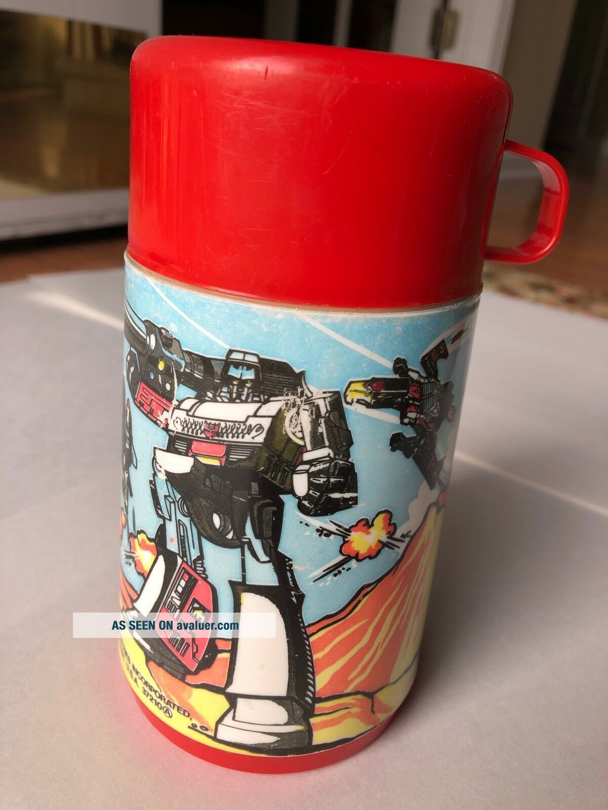 VINTAGE 1984 Hasbro TRANSFORMERS Aladdin Lunch Box Thermos | #7195040